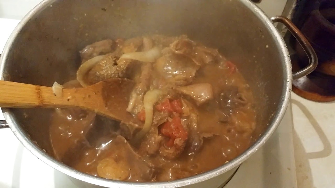 Sauce de viande cabri et tripe aux épinards - YouTube