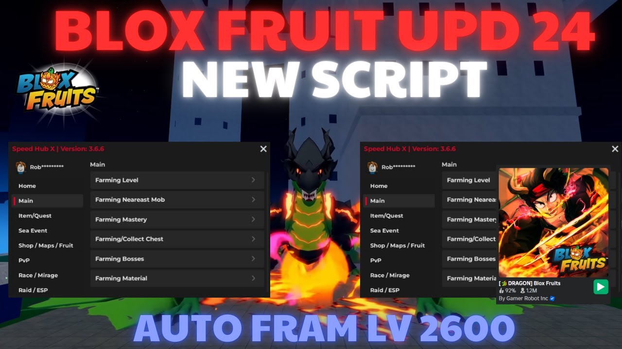 [Dragon Update 24] BLOX FRUIT SCRIPT | AUTO FARM | RACE | BELI FARM ...