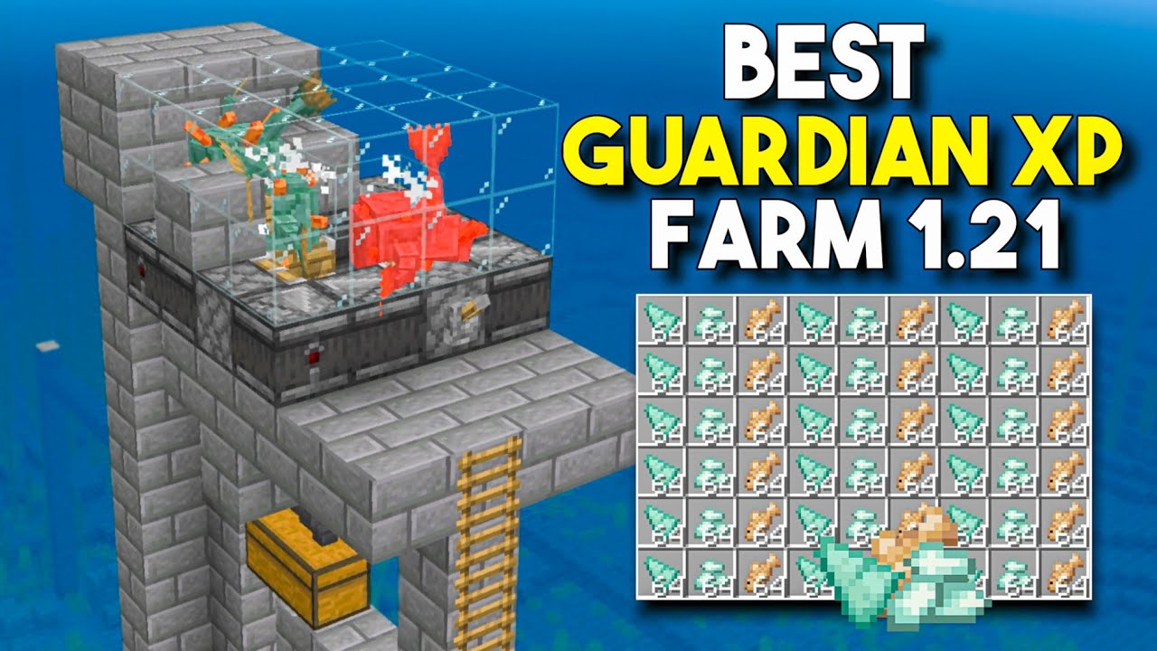 BEST GUARDIAN XP FARM IN MINECRAFT BEDROCK 1.21(MCPE/XBOX/CONSOLE/PS4 ...