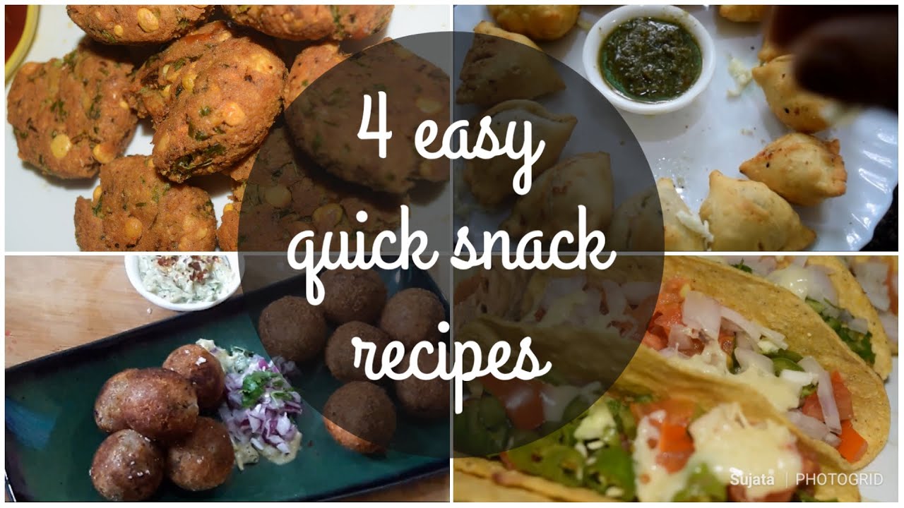 4 easy and quick snacks recipe |Tea time snacks |kitty party easy ...
