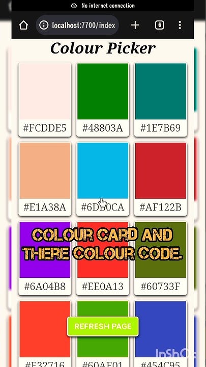 Random Colour Card generate using javascript | How to generate Hex Colour code using Javascript ...