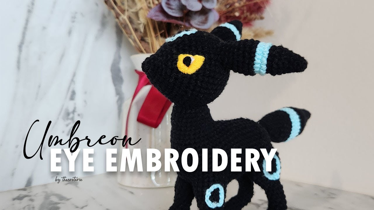 How to embroider eyes on Umbreon - YouTube