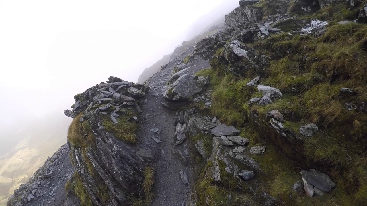 Watkin Route Scree Climb Snowdon - YouTube