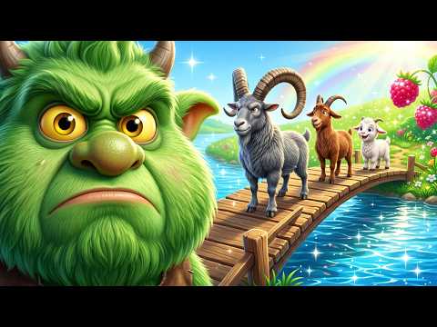 The Three Billy Goats Gruff & The Troll | 3D Fairy Tale &  Bedtime Story for Kids