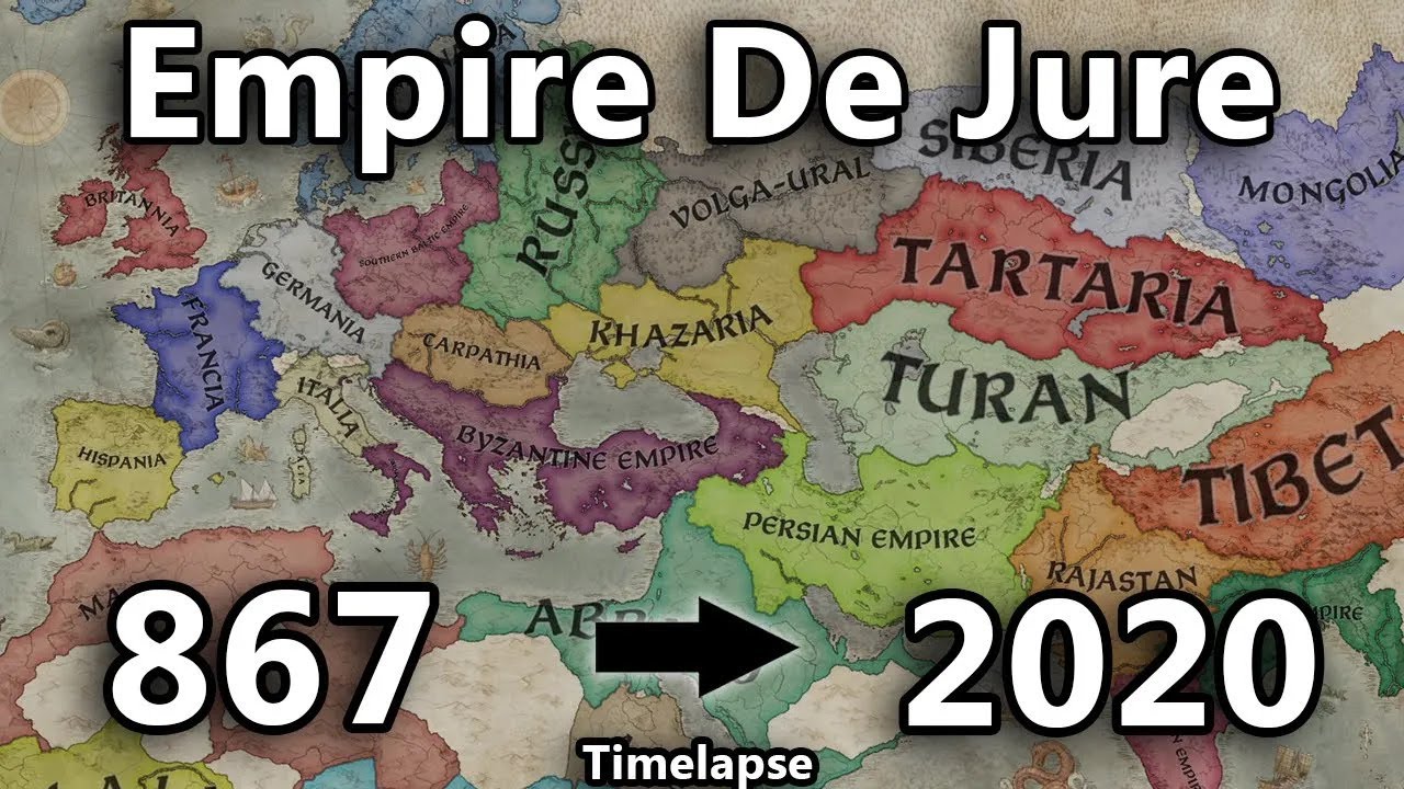 Empire De Jure Map Crusader Kings 3 Timelapse - YouTube