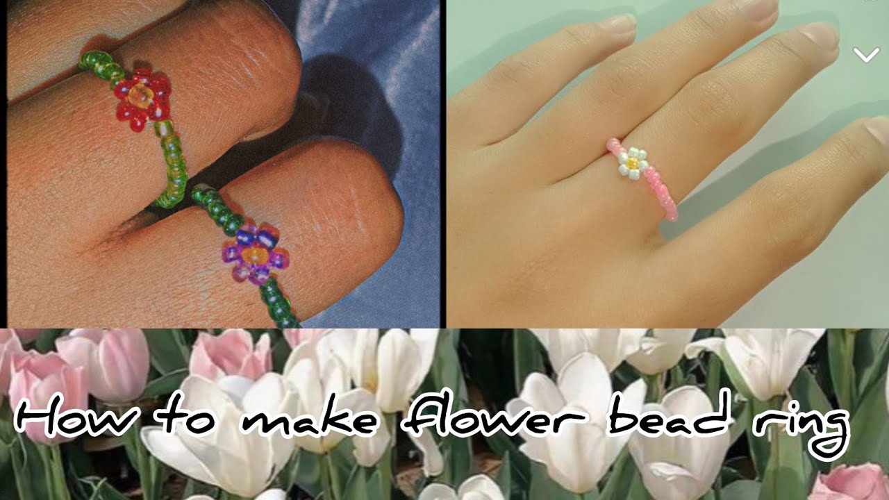 HOW TO MAKE A BEADED FLOWER RING |handmade | DIY | The Februaries Cat ...