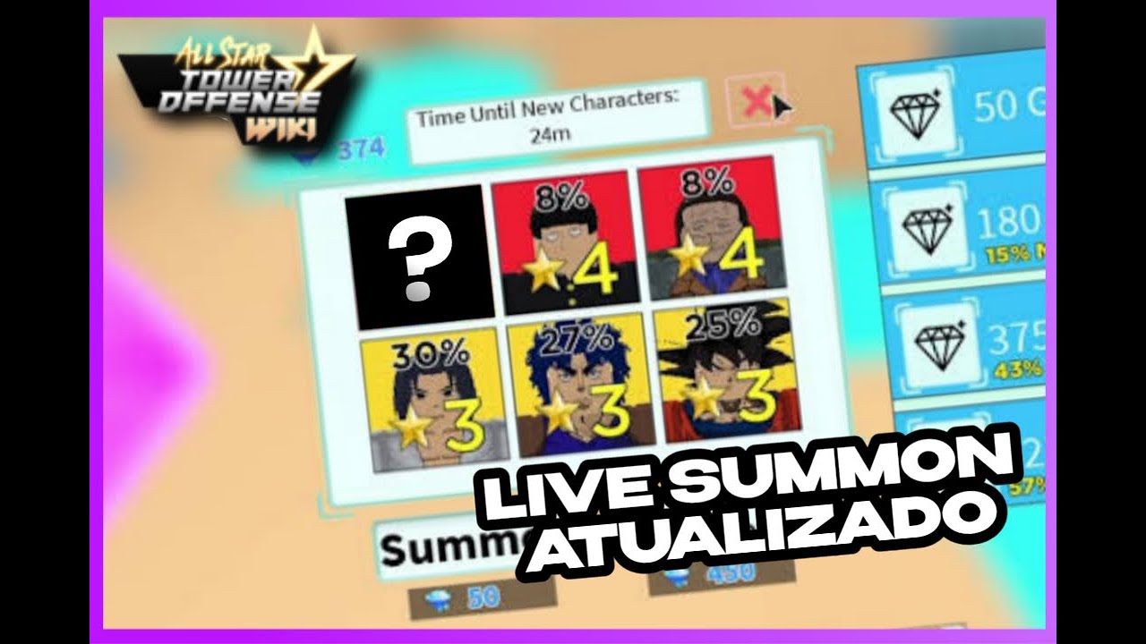 LIVE SUMMON ATUALIZADO | ALL STAR TOWER DEFENSE - YouTube