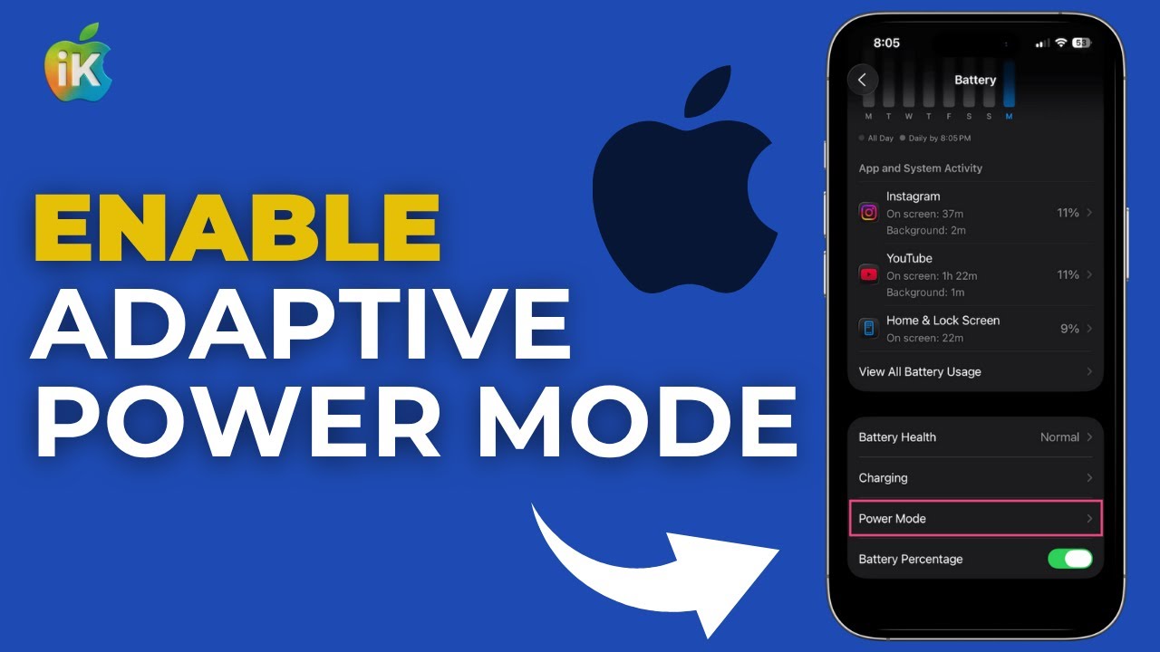 How to Enable Adaptive Power Mode On iPhone - YouTube