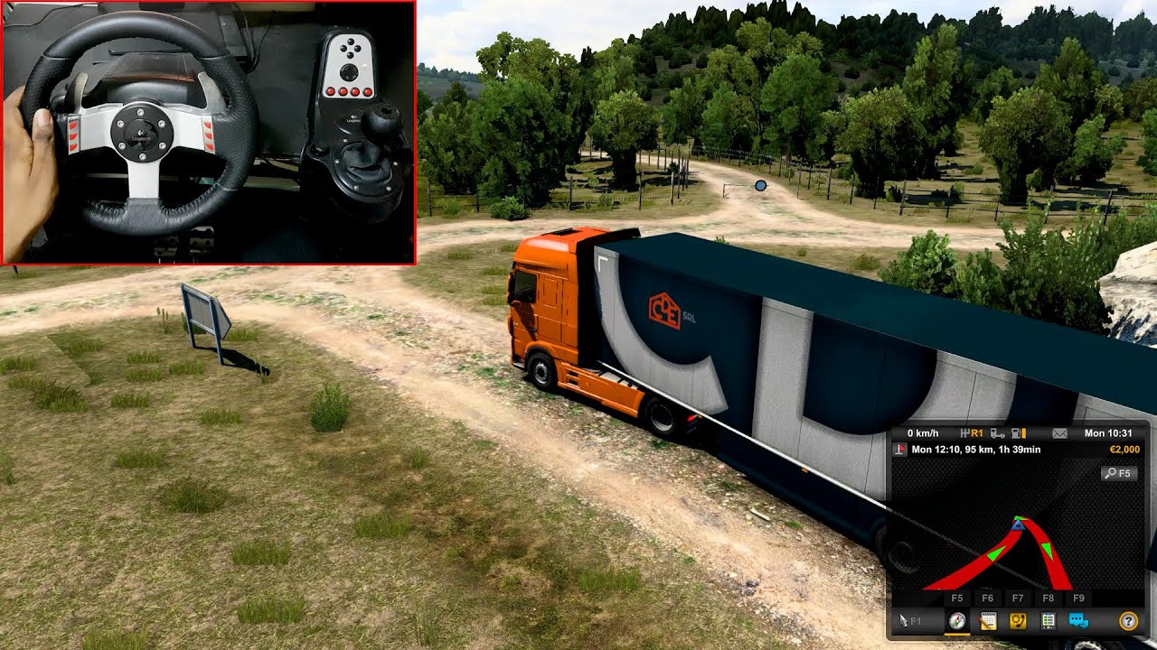 ETS 2 - DAF Truck - steering Wheel realistic - Gameplay - YouTube