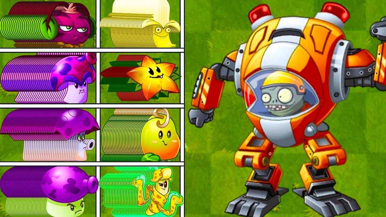 5 Plants Power Ups With Max Level Vs Z-Mech Zombie_Who Will Win ? PvZ 2 ...