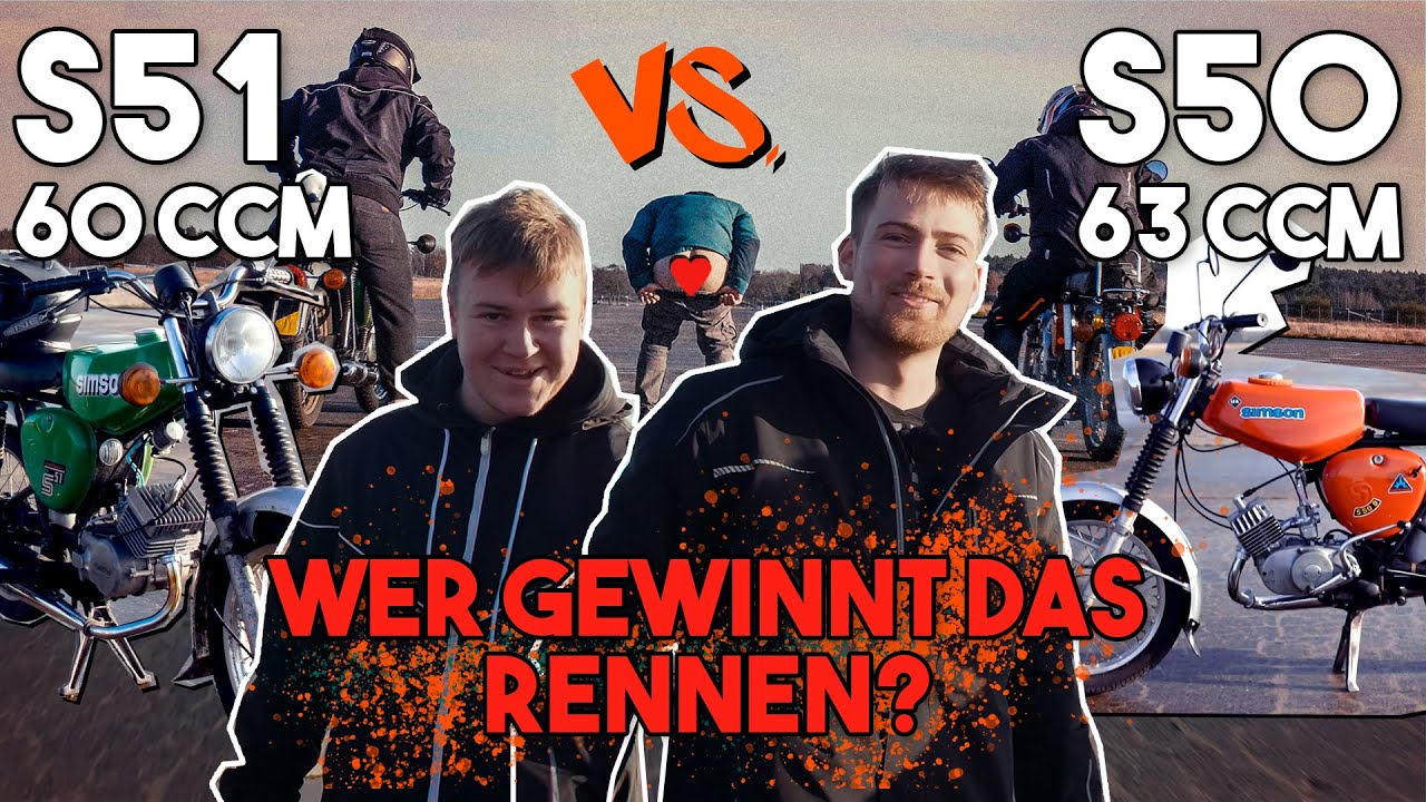 S51 60ccm vs S50 63ccm Rennen | Simson Tuning - YouTube