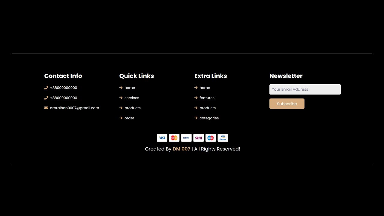 How to make Footer HTML CSS | Coffee shop website Design - YouTube