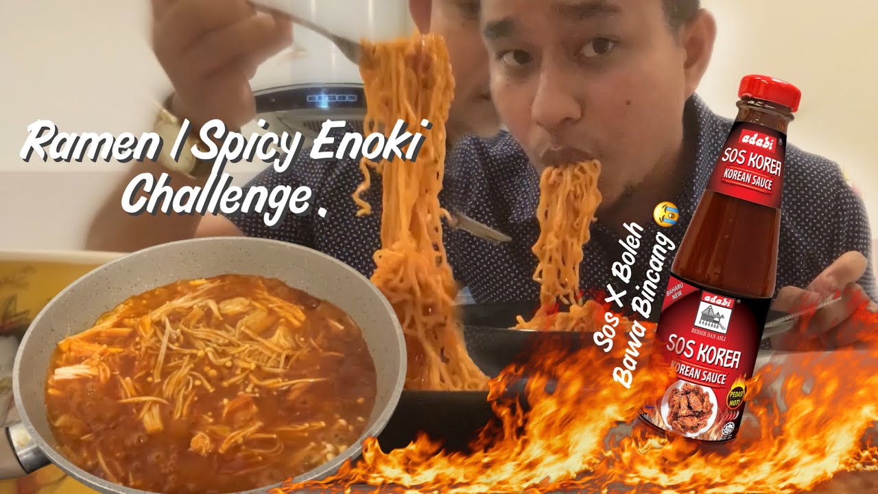 Sos Korea Berpuaka ! Samyang Ramen & Spicy Enoki Mushroom (Mukbang ...