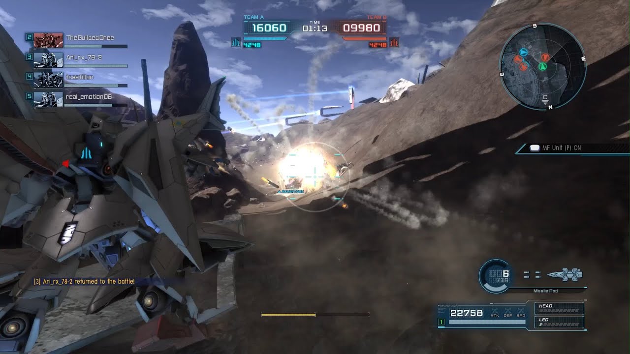 Penelope Gundam in 700 Basic Match at Colony Drop Site #2 - YouTube