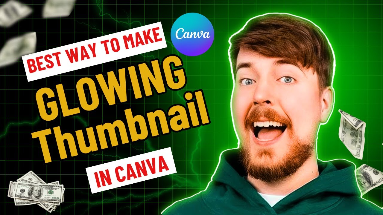 How to make a thumbnail for YouTube Videos with Glowing light Effect in Canva - YouTube
