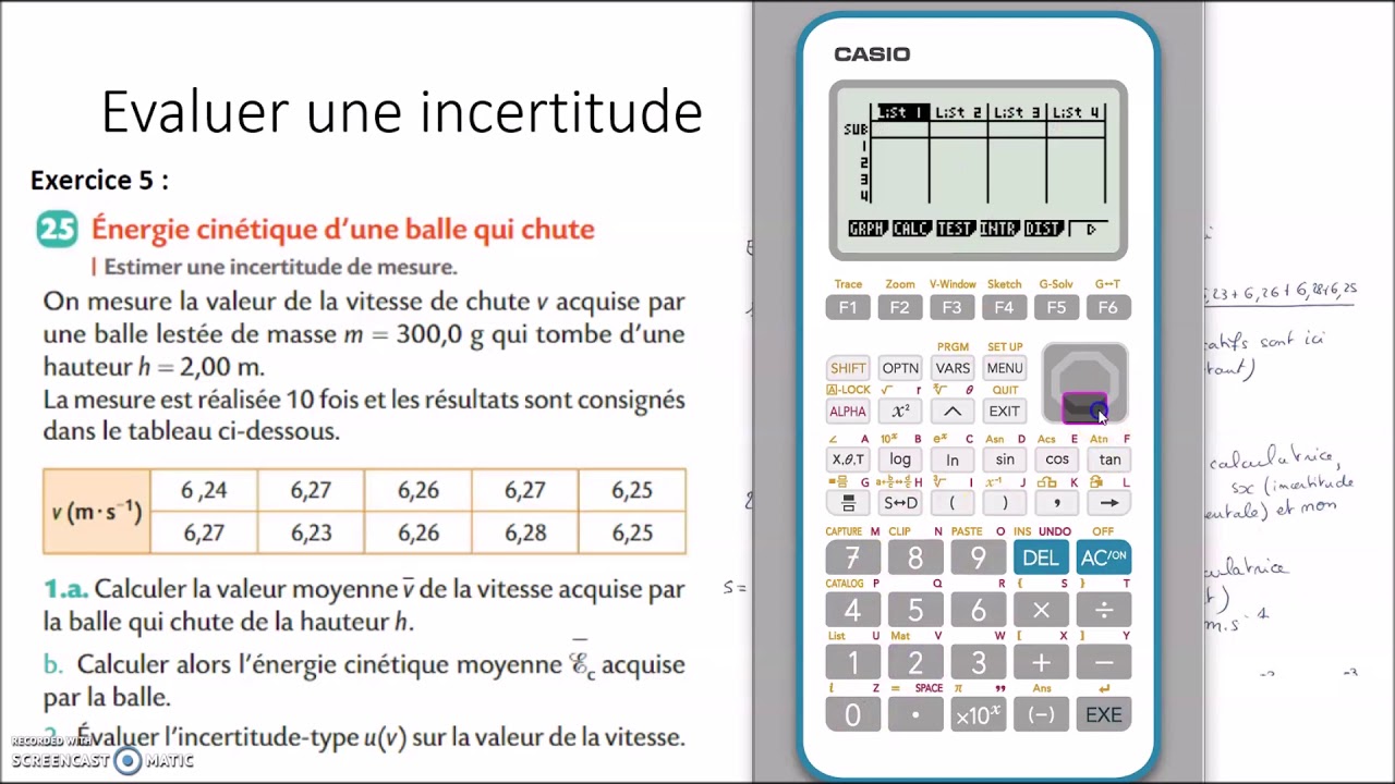 [TUTO] Calculer une incertitude avec une calculatrice CASIO ou TI en ...