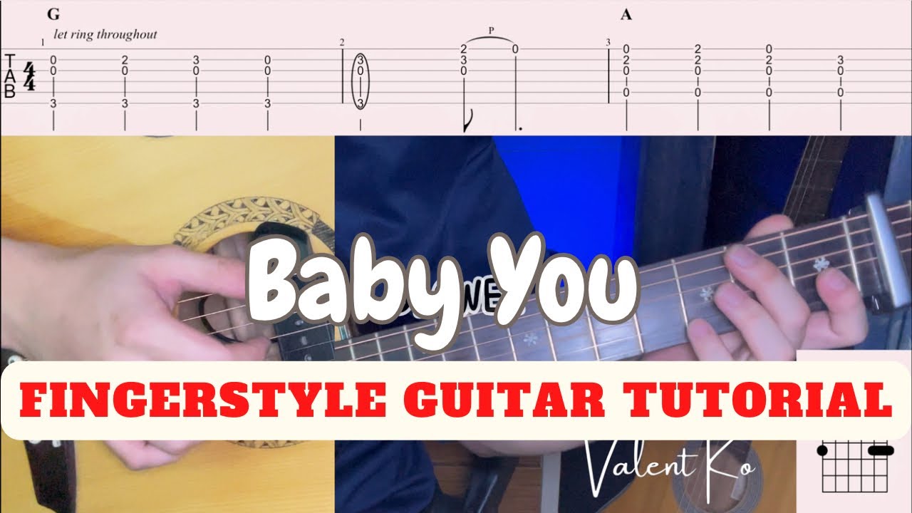 Baby You (Yuka) - Fingerstyle Guitar Tutorial + Tabs + Chord , reff ...