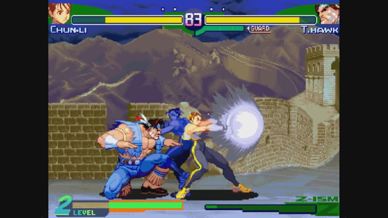Chun-Li VS. T.Hawk (Hardest AI Battle) - HYPER STREET FIGHTER ALPHA ...