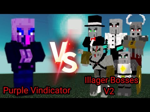 Purple Vindicator VS Illager Bosses V2 | Minecraft Mob Battle | - YouTube