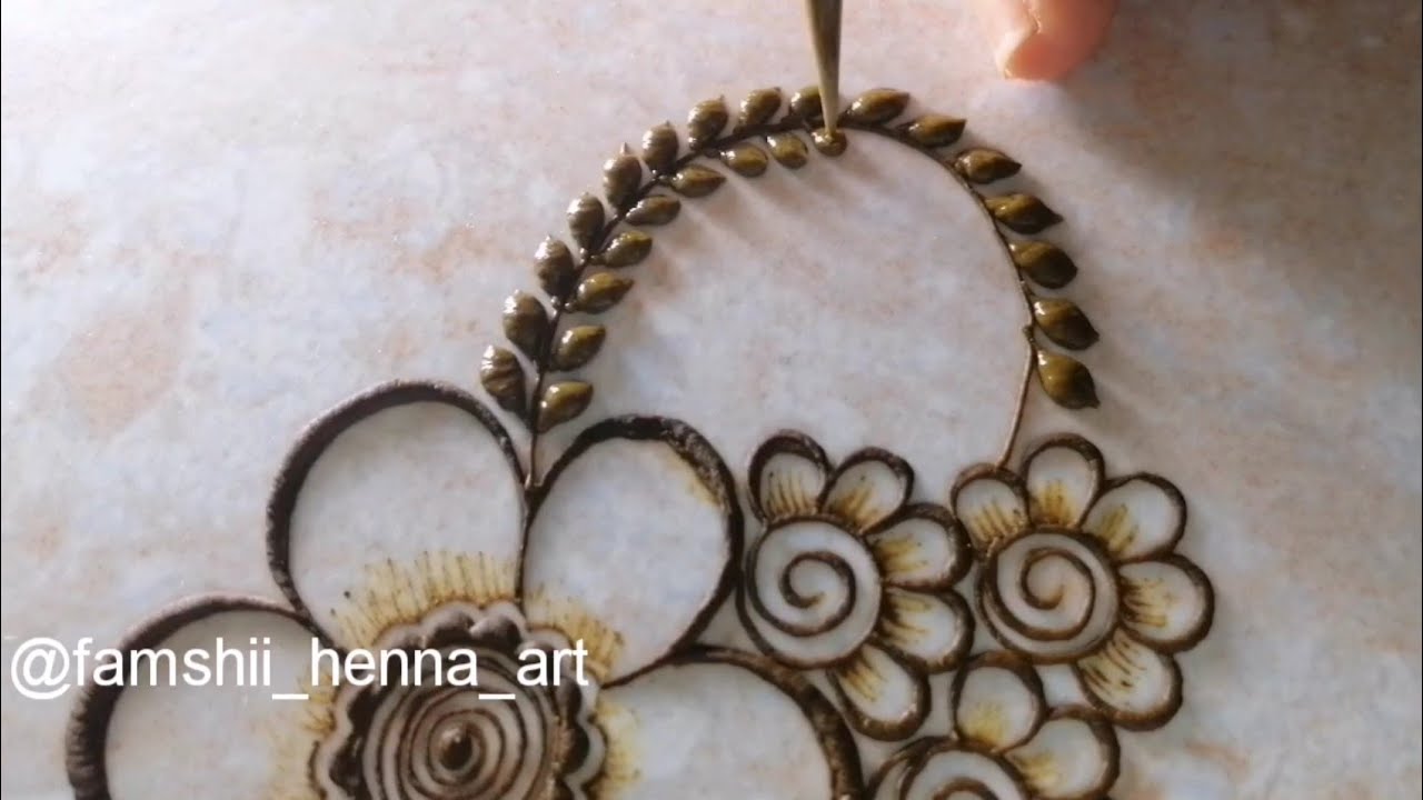 Beautiful floral henna bunch || Easy Henna design - YouTube