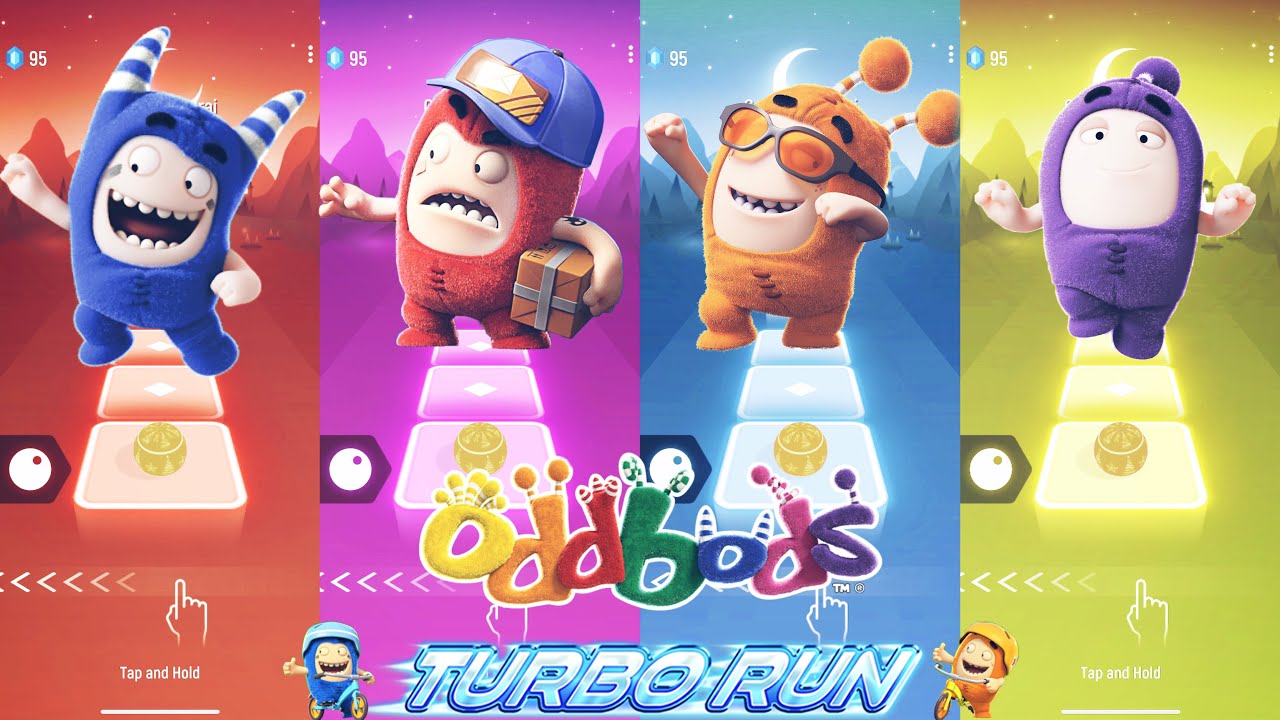 Oddbods Family : Pogo Run vs Fuse Run vs Slick Run vs Jeff Run | Oddbods Turbo Run #8 - YouTube
