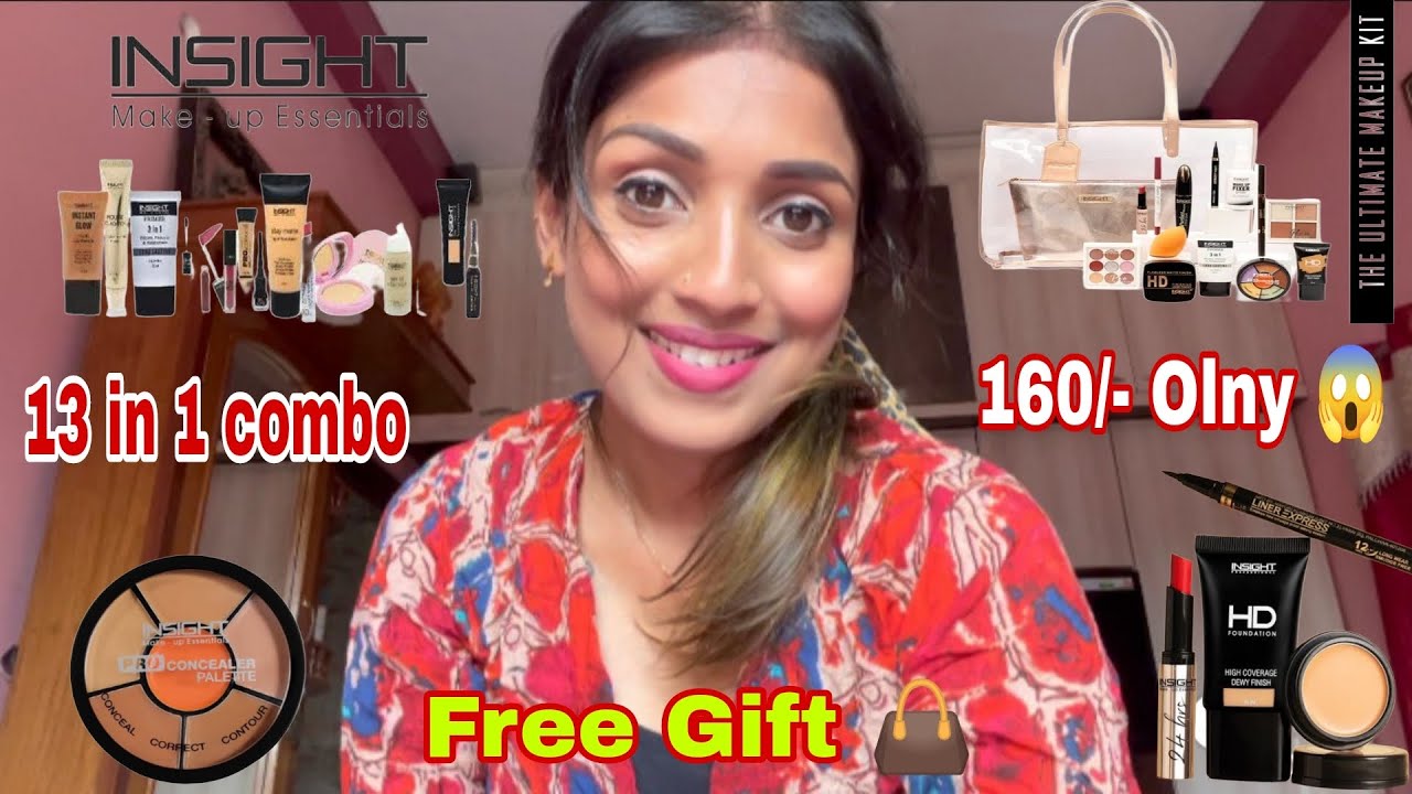 INSIGHT COSMETICS 13 in 1 Ultimate Makeup Kit 😱|| One Brand Makeup 💄 Look || Honest review 👌🏻 ...