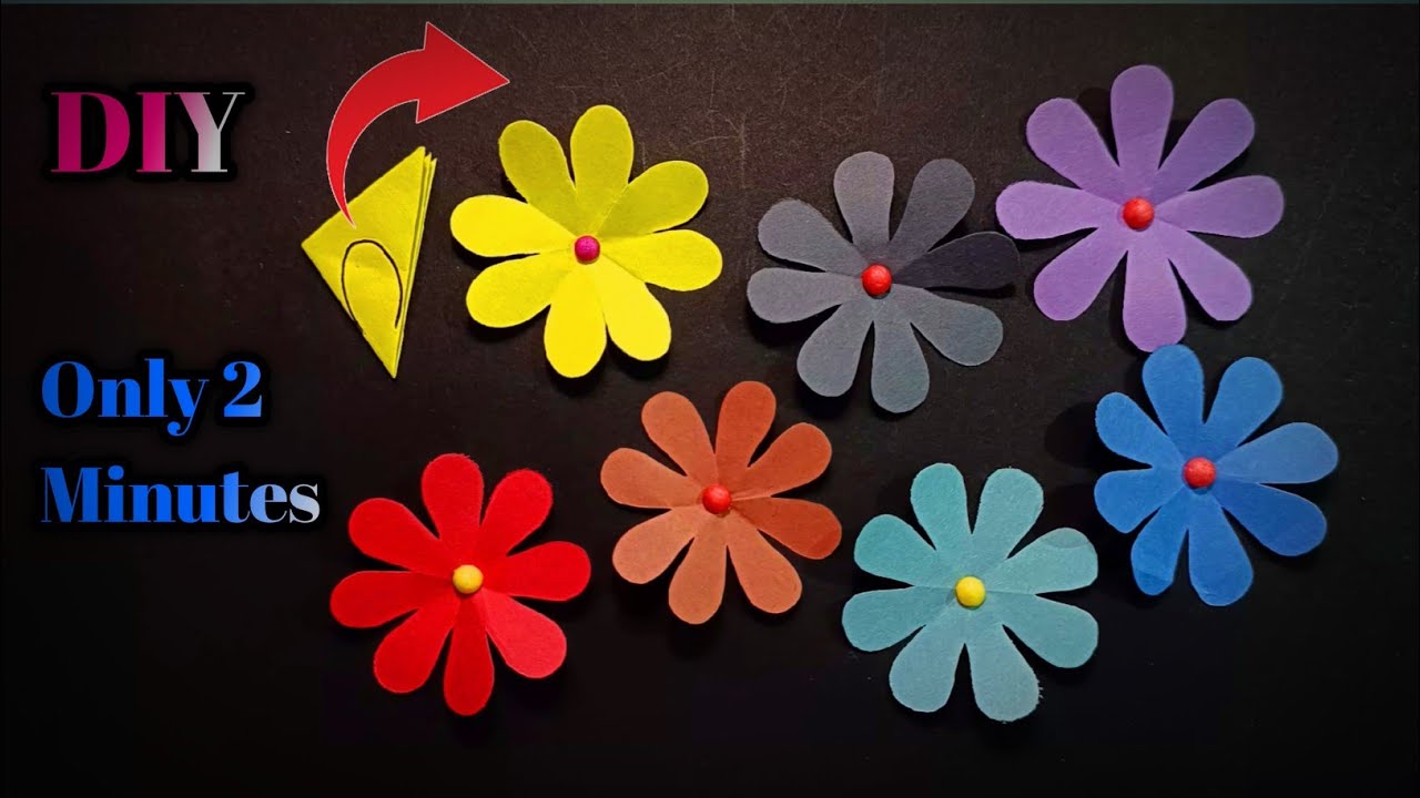 How To Make Paper Flower Craft | Paper Flower Making Step By Step | DIY Flower Craft - YouTube