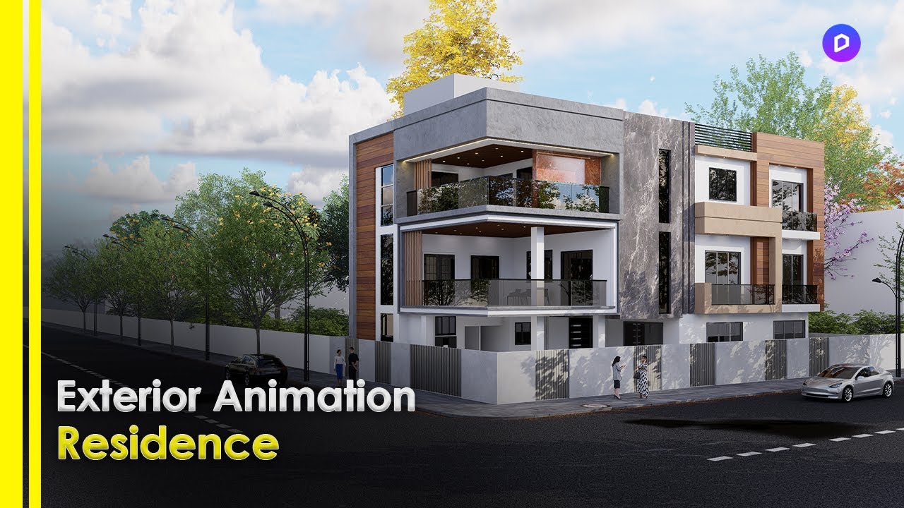 G+2 Multi-family Residential Exterior Animation - YouTube