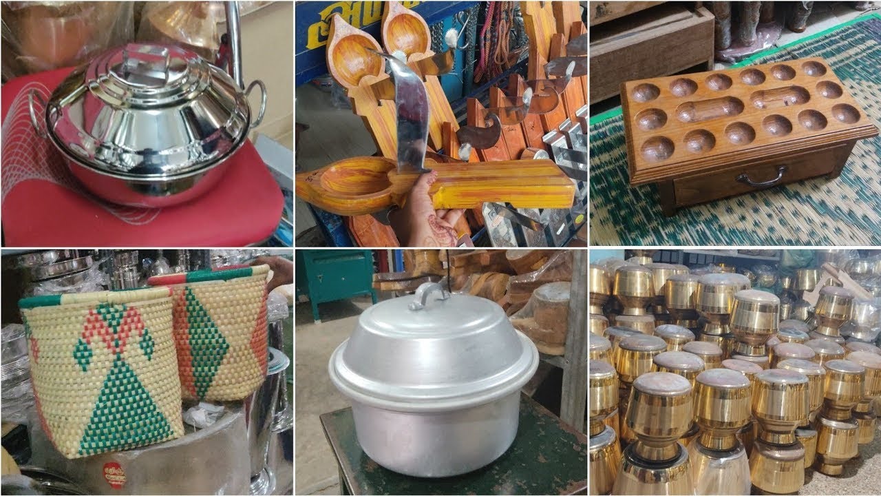 Karaikudi Kurunji Stores Kitchen Stainless Steel Idly Pathiram Brass ...