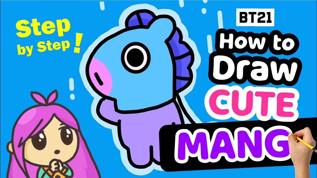 How to draw Mang BT21 cute drawing | Mang BT21 | Cute and Easy - YouTube
