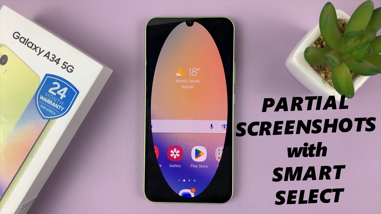 How To Capture Partial Screenshots Using Smart Select On Samsung Galaxy A34 5G - YouTube
