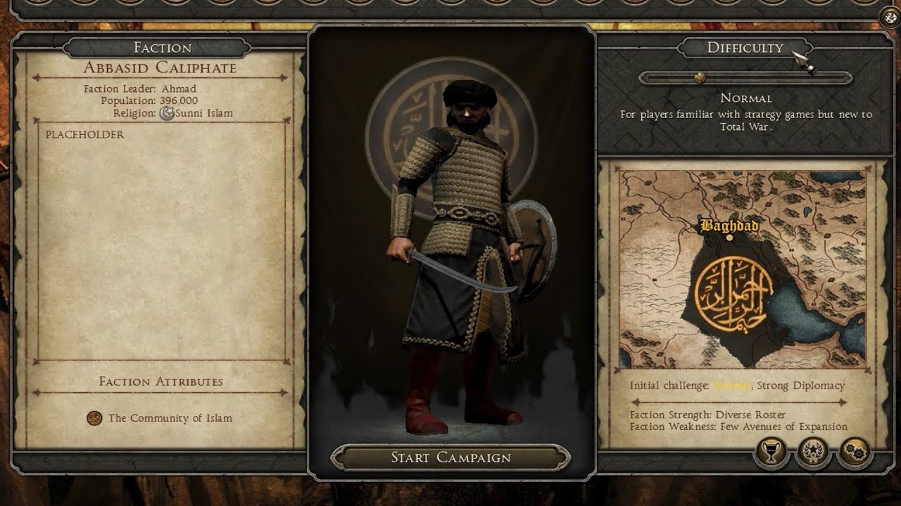 Abbasid Caliphate Overview for 1212 AD mod (Total War: Attila) - YouTube