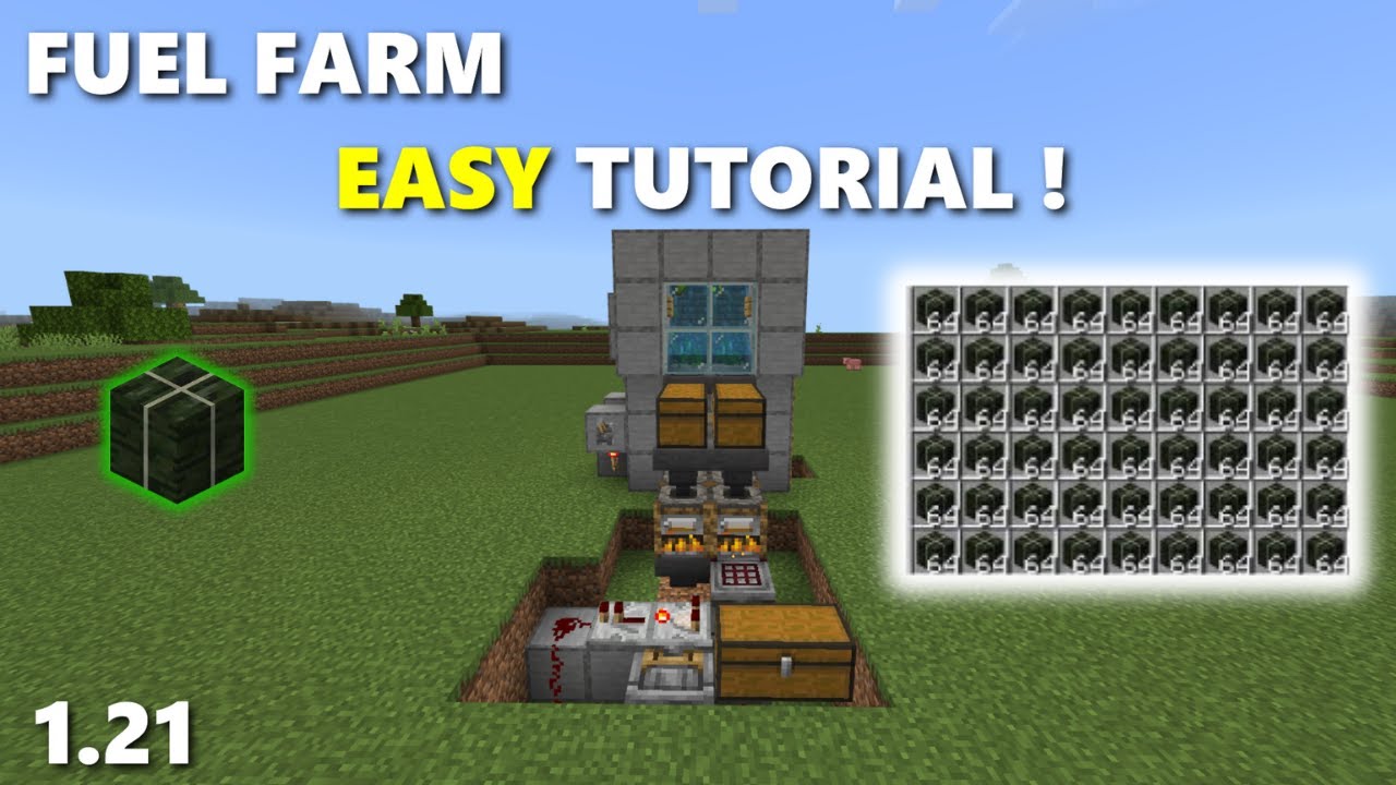 EASY FUEL FARM TUTORIAL For Minecraft Bedrock 1.21 ! - YouTube