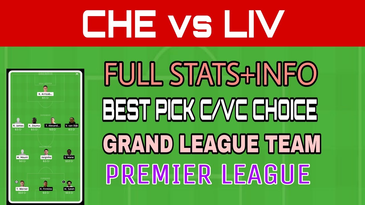 CHE vs LIV today football match dream11 prediction | Che vs Liv ...