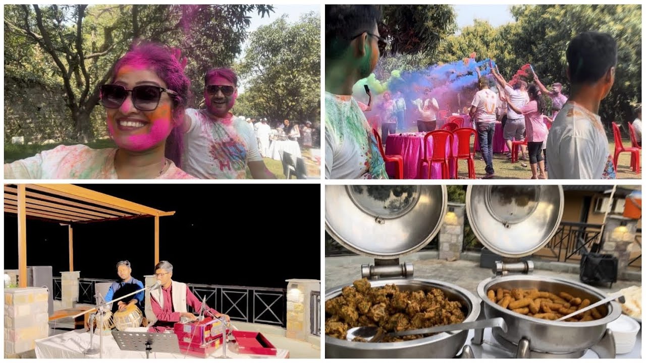 Holi Program 2023|Unlimited Buffet |Live Ghazal Beautiful View |Aamod Resort| Jim Corbett - YouTube