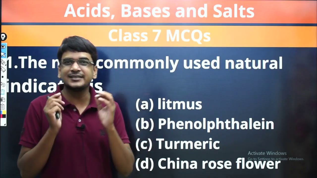 class 7 science Chapter 5 acid bases and salt mcq objective question ...