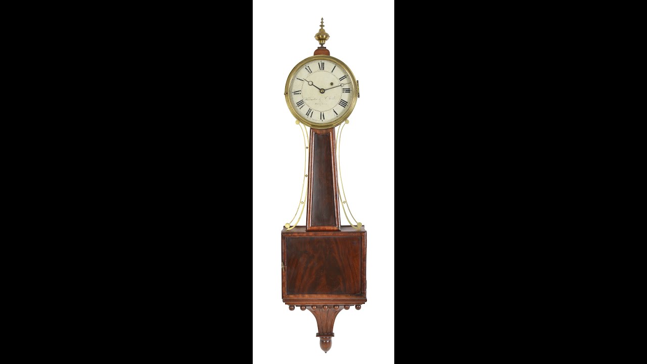 Joshua Wilder, Hingham, MA, Mahogany-Front Banjo Clock, Made Circa 1820 ...