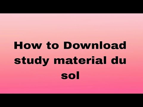 How To Download UG Sol study material 📚📚📚 - YouTube