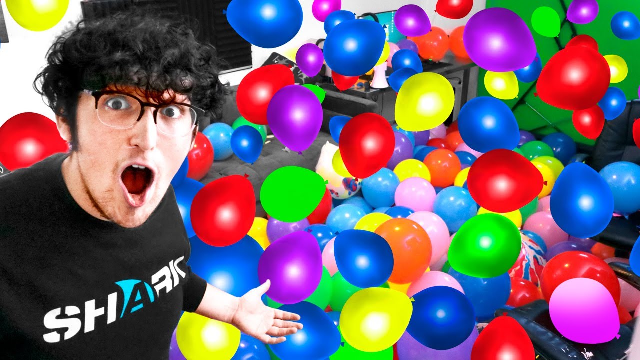 Filling SHARKS STUDIO With 10,000 BALLOONS (PRANK) - YouTube