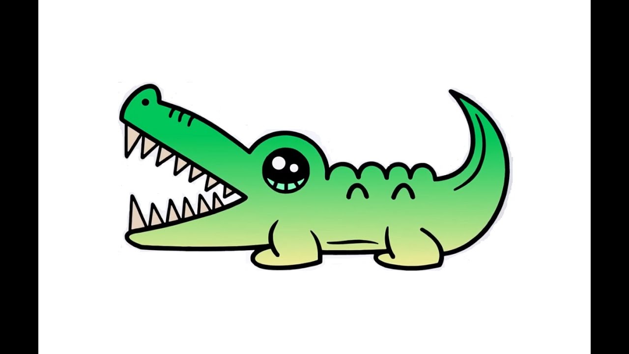 A CUTE ALLIGATOR! How to draw! - YouTube