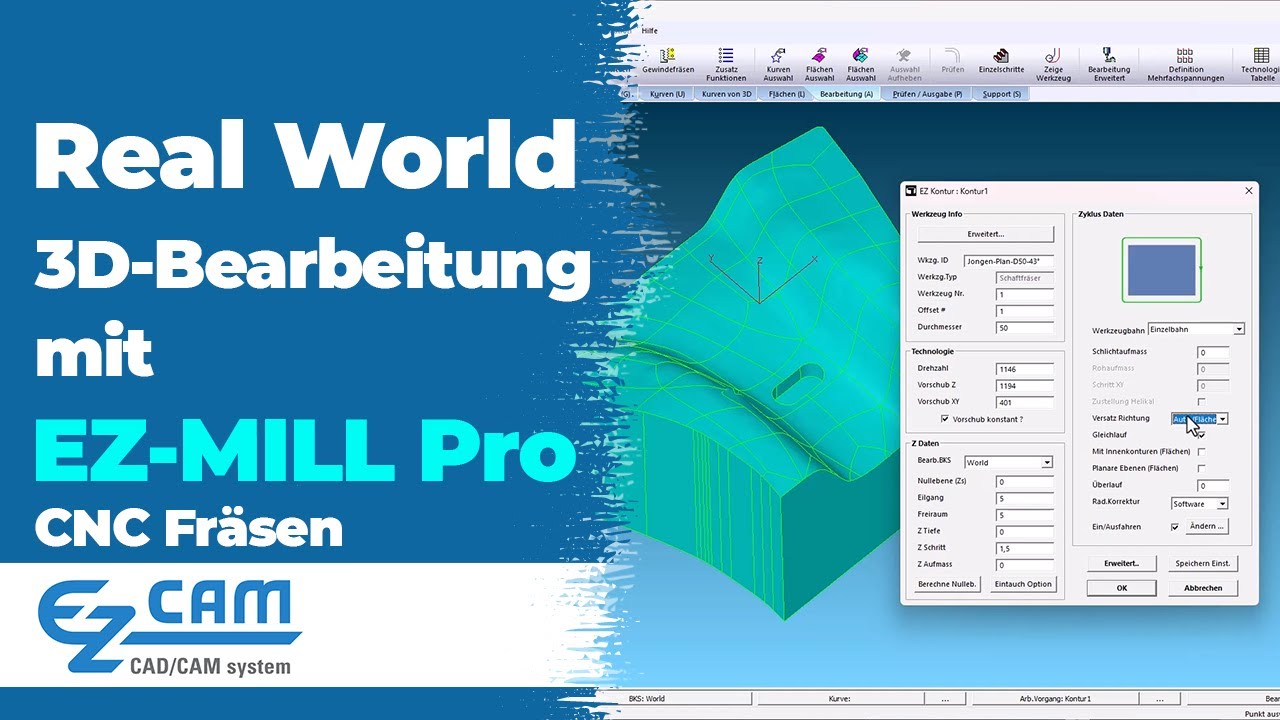 Real World 3D-Bearbeitung mit EZ-MILL-PRO | #EZCAM #CAMProgrammierung # ...