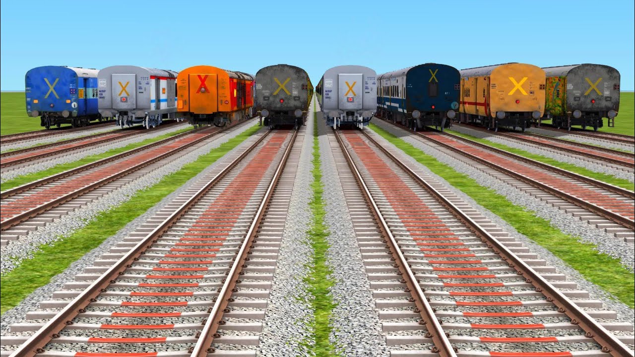 All Realstic Trains Run Anyway Bumpy Railroad Tracks || goods wagons ...