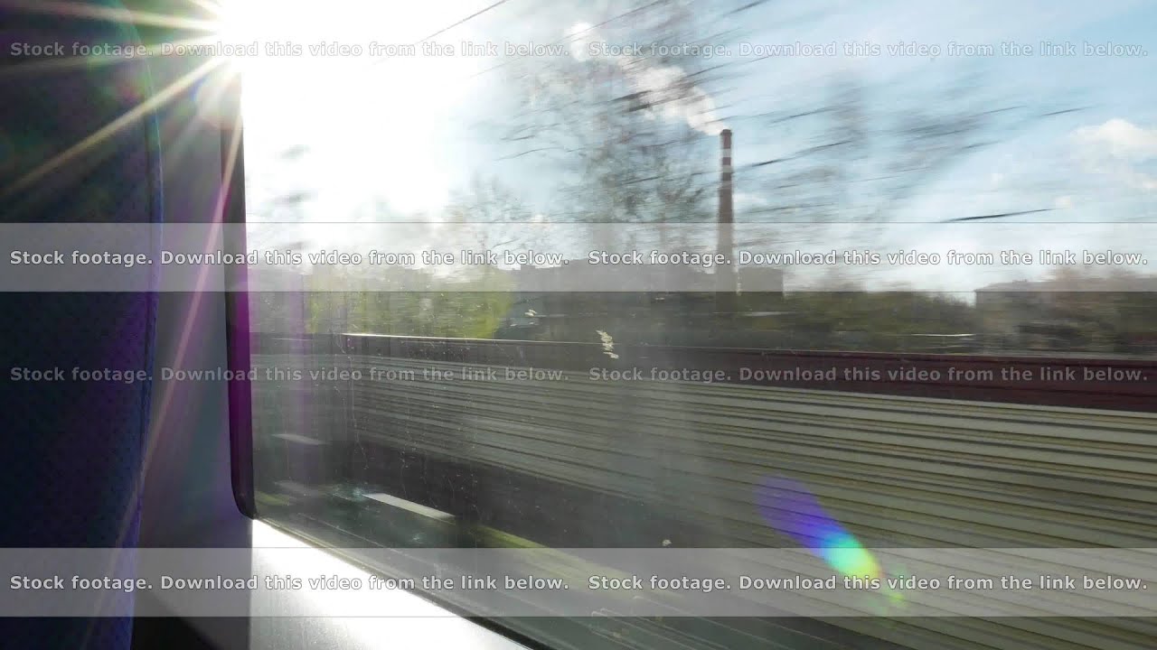 View out of window of fast moving train - YouTube