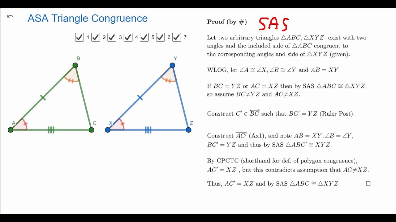 ASA Triangle Congruence - YouTube