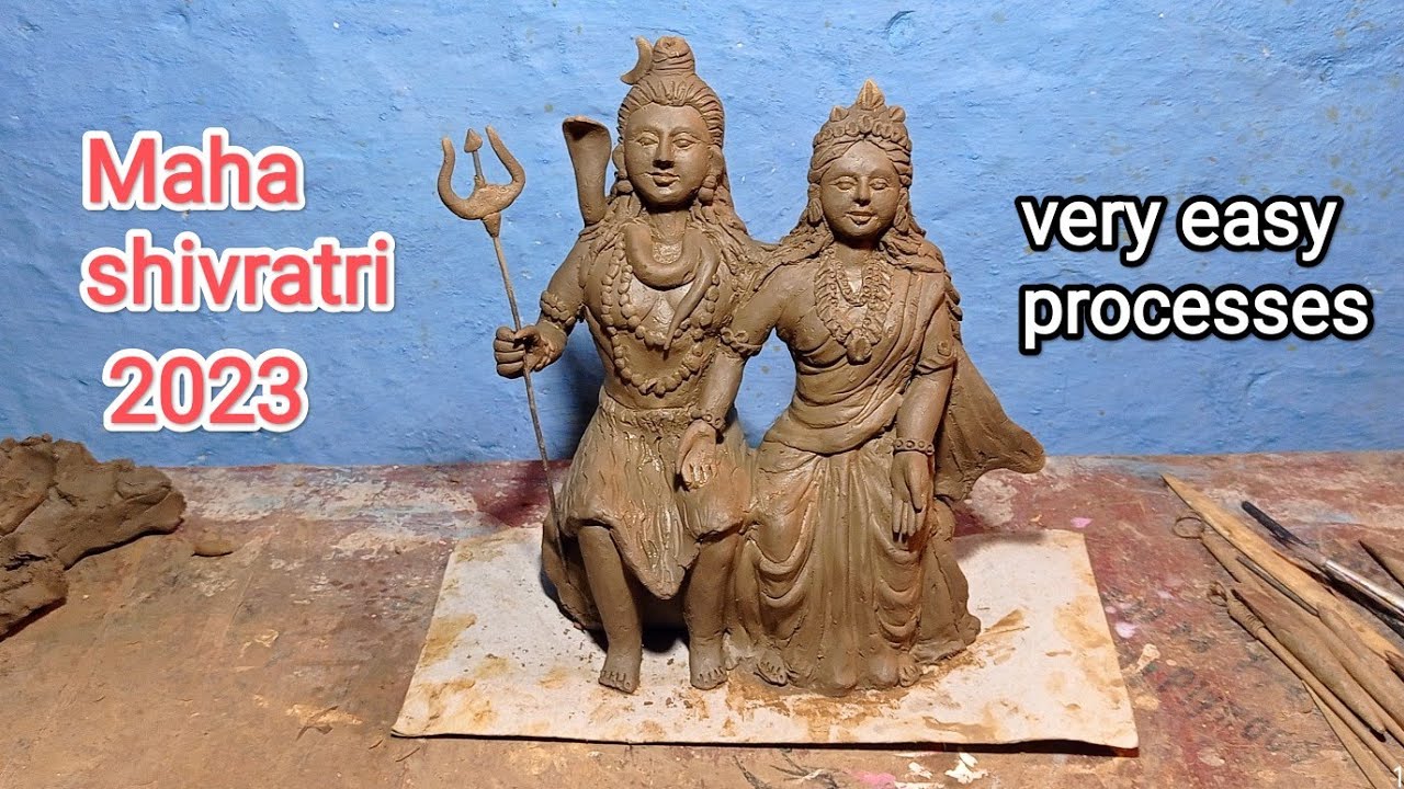 shiv parvati murti making at home |how to mahadev ad parvati | clay ...