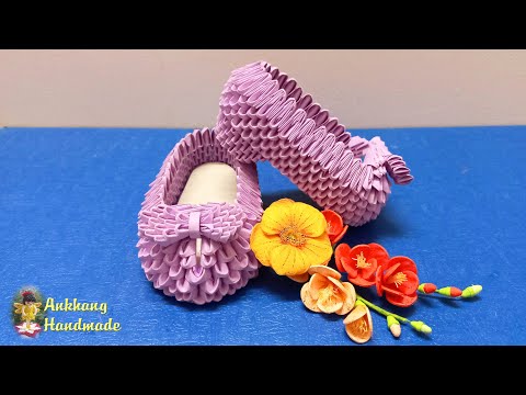 3d origami doll shoes tutorial | paper doll shoes making