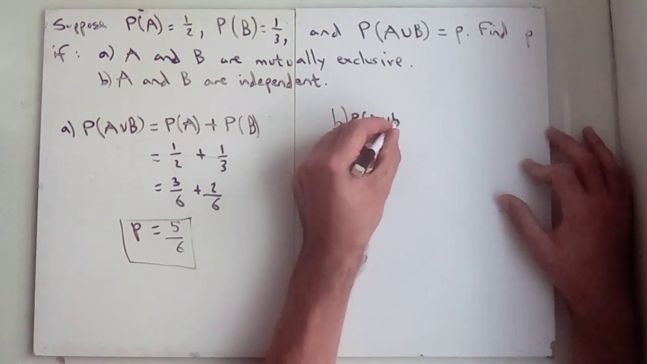 Using mutually exclusive and independent probability formulas - YouTube