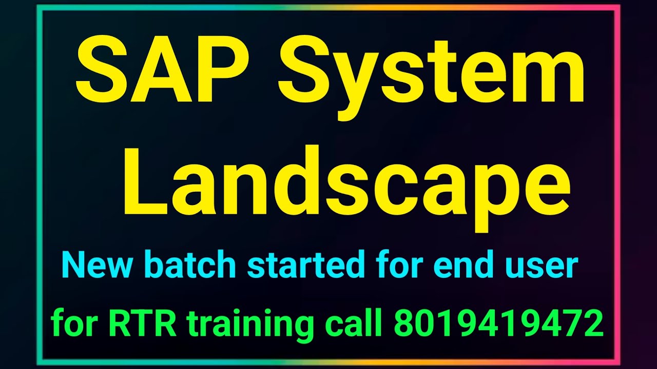 what is system landscape in sap telugu | RTR Training 8019419472 - YouTube