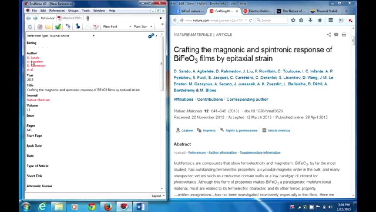 4 ENDNOTE X7: Manual addition of references - YouTube