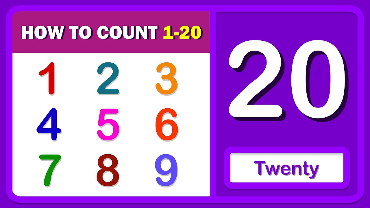 How to Count 1 to 20 Chart - Number Chart for Pre School - YouTube